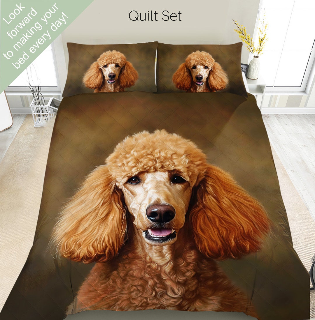 Standard Poodle Bedding Set, Duvet Set, Comforter Set or Quilt Set, Red ...