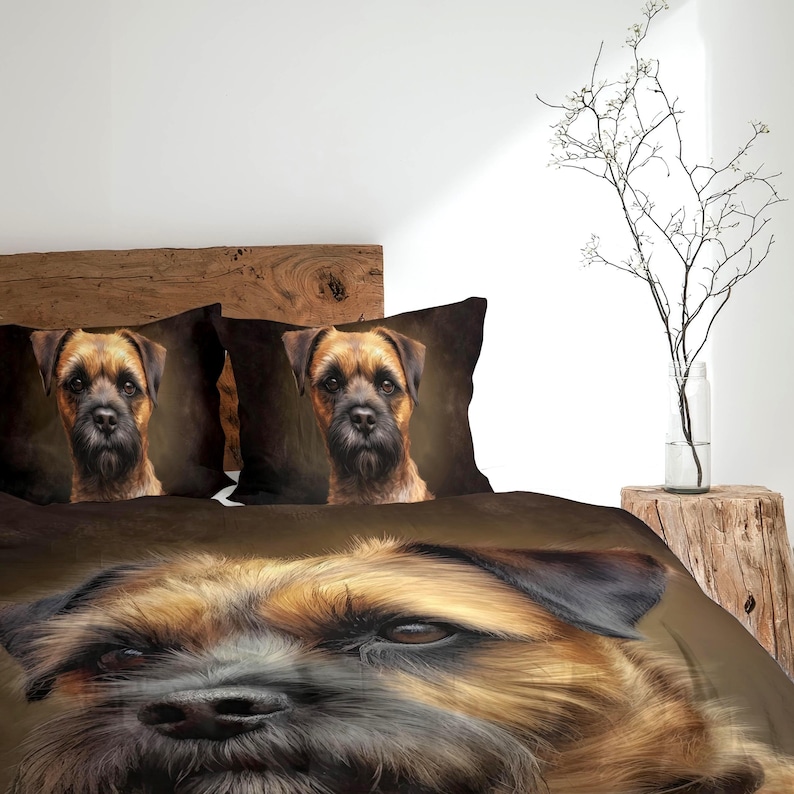 Border Terrier Bedding Set, Border Terrier Decor, Gift for Border ...