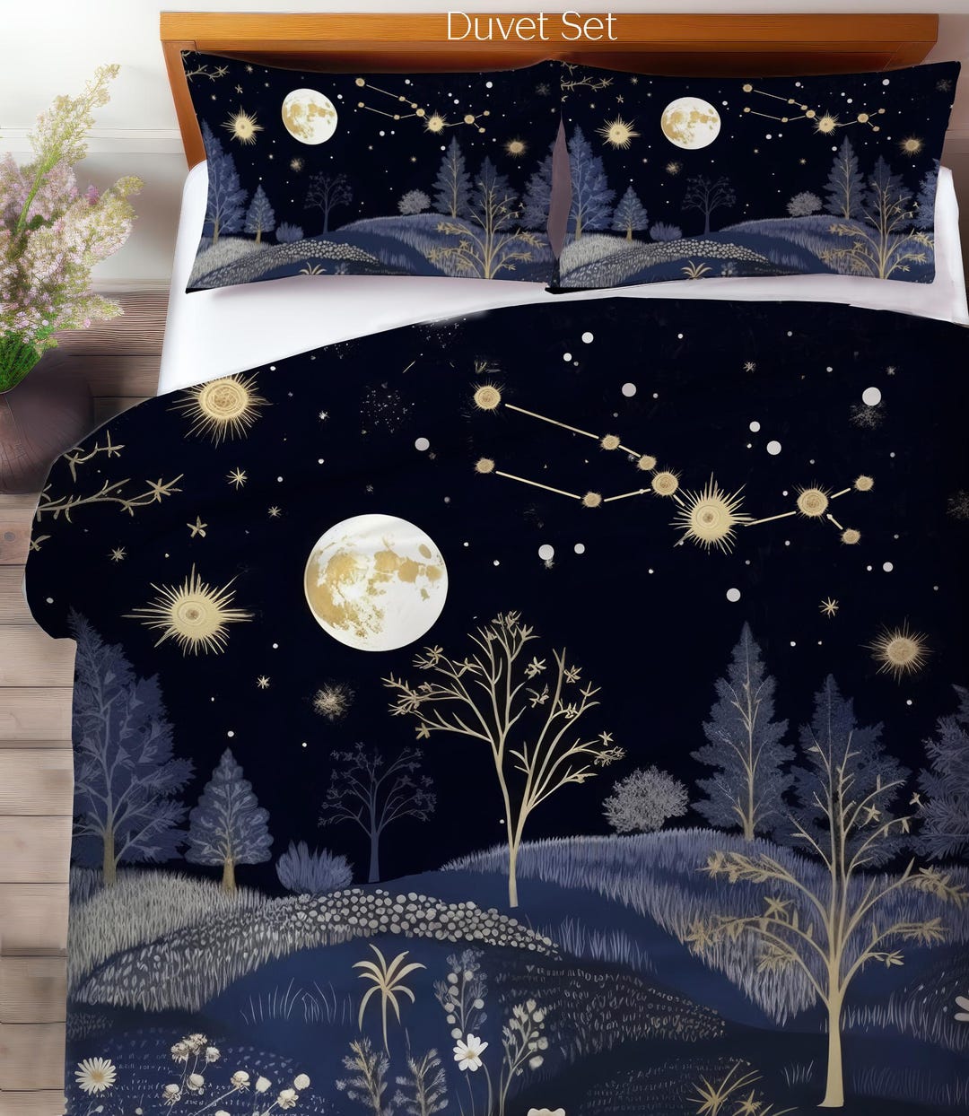 Taurus Zodiac Sign Forest Meadow Bedding Set, Duvet Set, Comforter Set ...