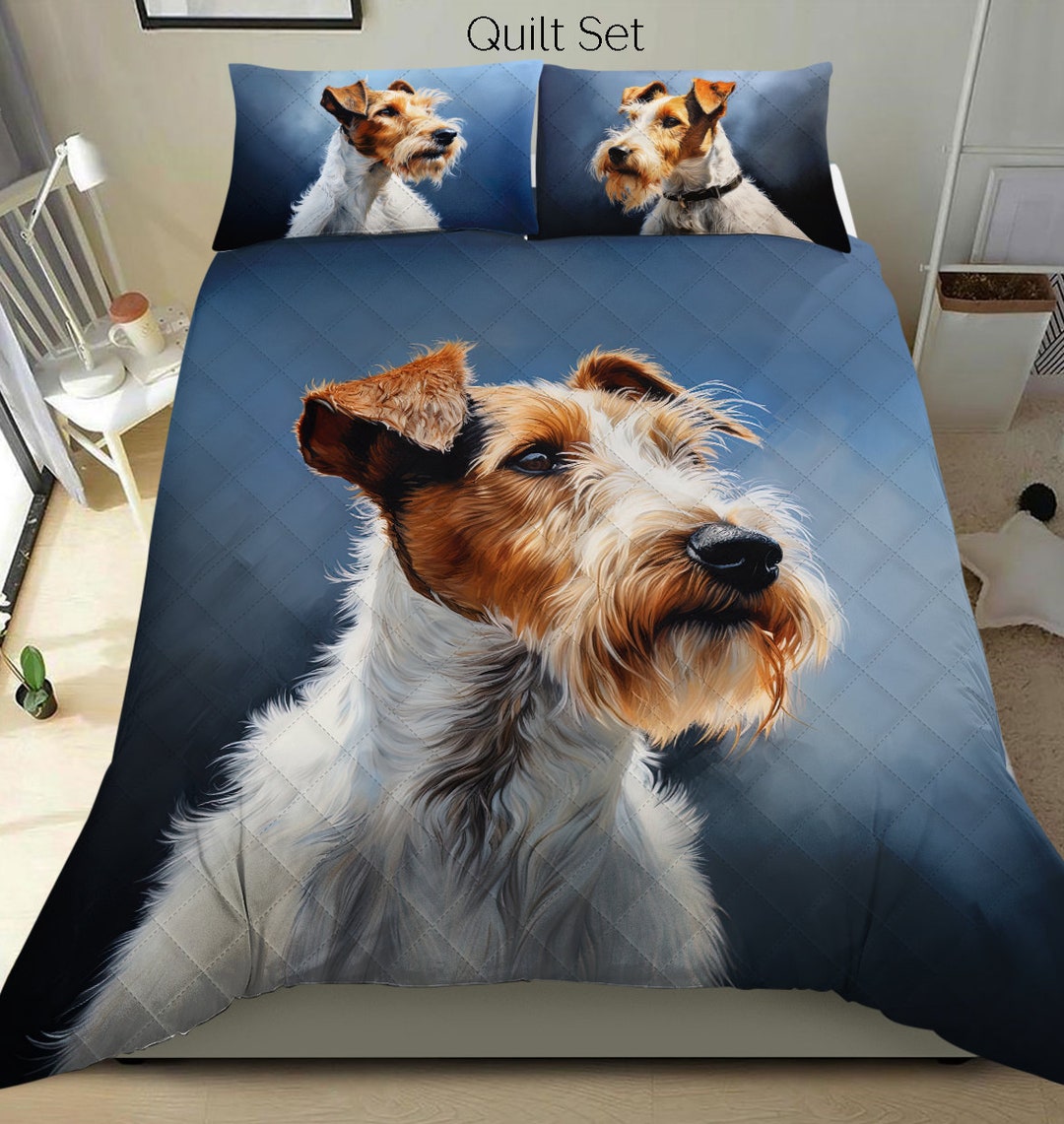 Wire Fox Terrier Bedding Set Available as a Quilt Set - Etsy