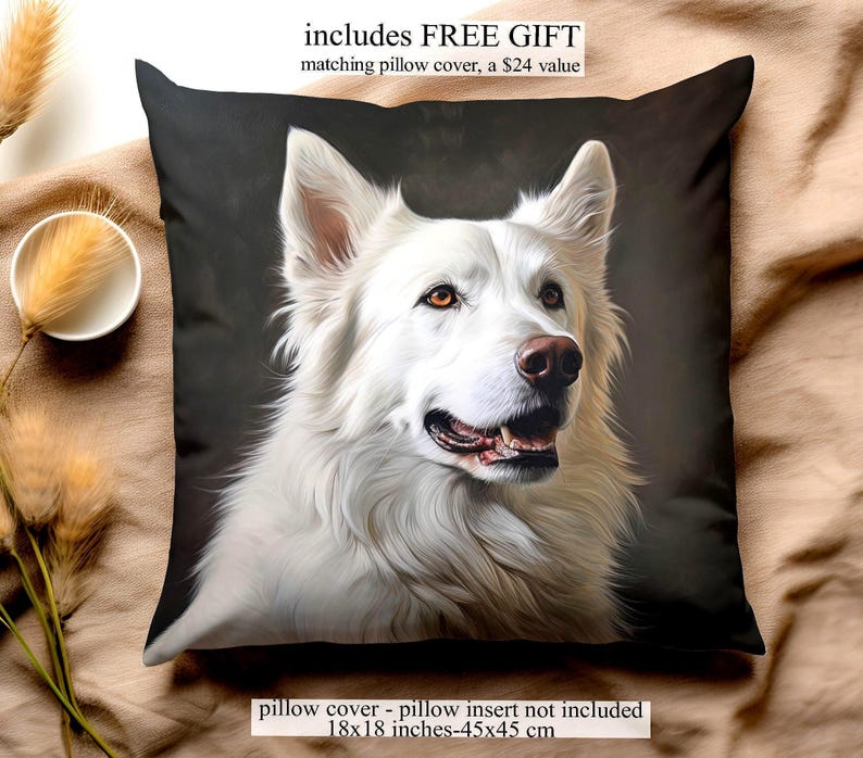 White Shepherd Bedding Set, White Swiss Shepherd Decor, Gift for Swiss ...