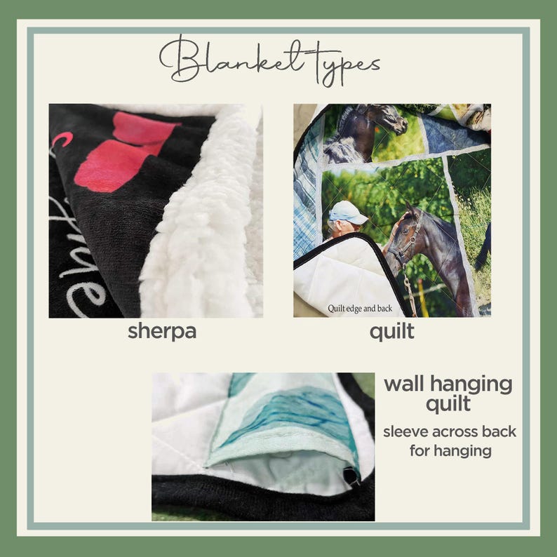 Personalized Photo Quilt Memory Blanket, Photo Keepsake Blanket ...