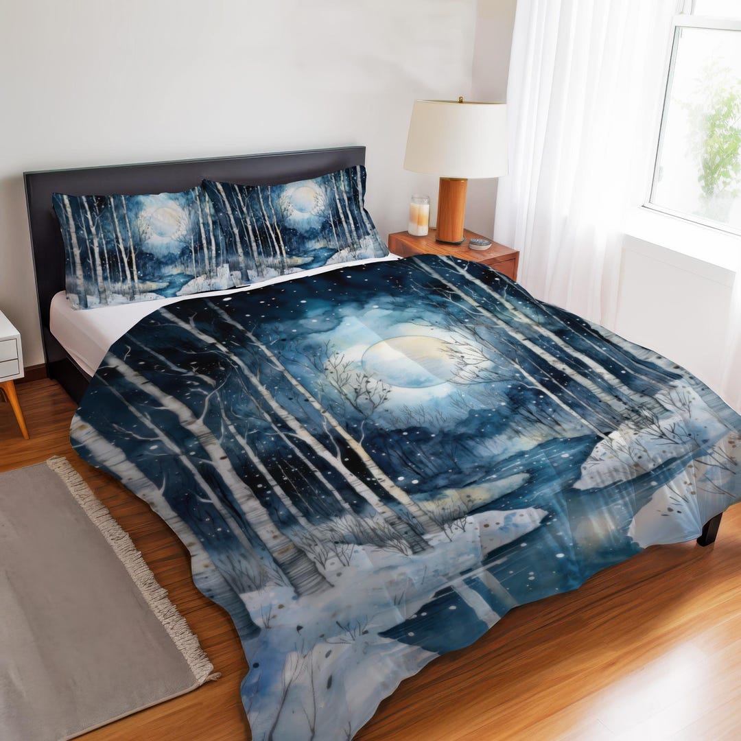 Twilight Birch Forest Bedding Set, Duvet Set, Comforter Set or Quilt ...