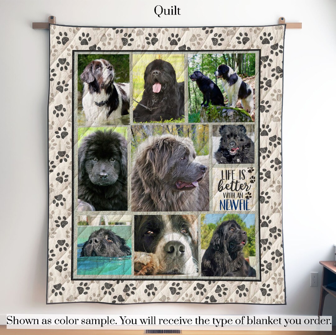Personalized Newfoundland Photo Quilt Blanket or Wall Hanging With Your ...