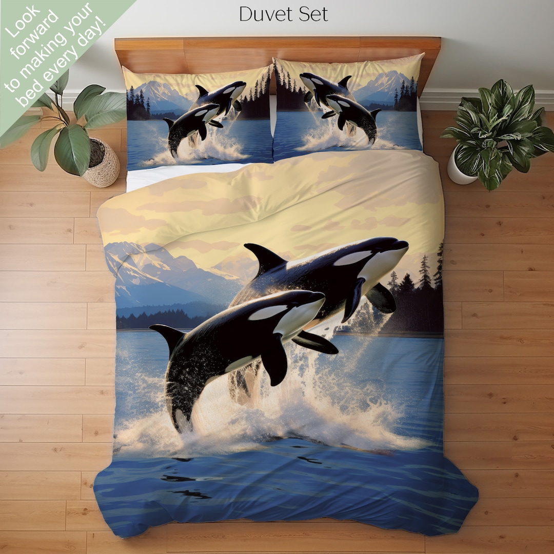 Orca Killer Whale Bedding Set, Duvet Set, Comforter Set or Quilt Set ...