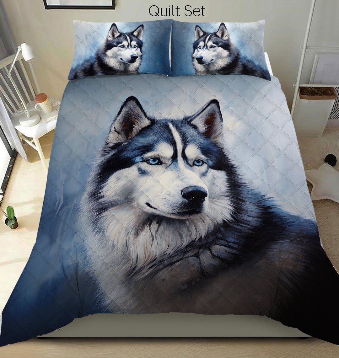 Siberian Husky Bedding Set Siberian Husky Quilt Set - Etsy