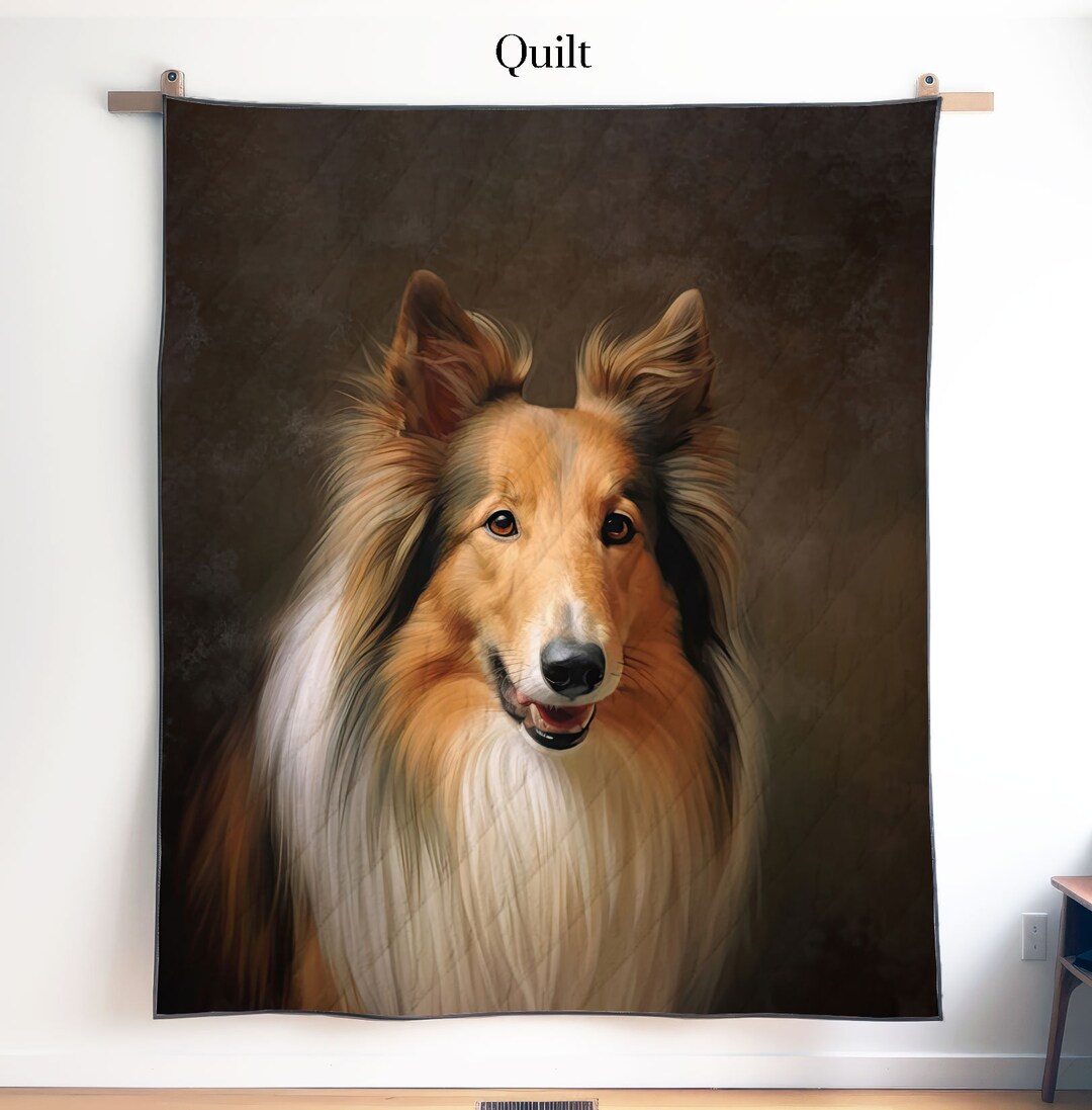 Collie Quilt, Blanket or Wall Hanging, Collie Art, Collie Decor, Gift ...