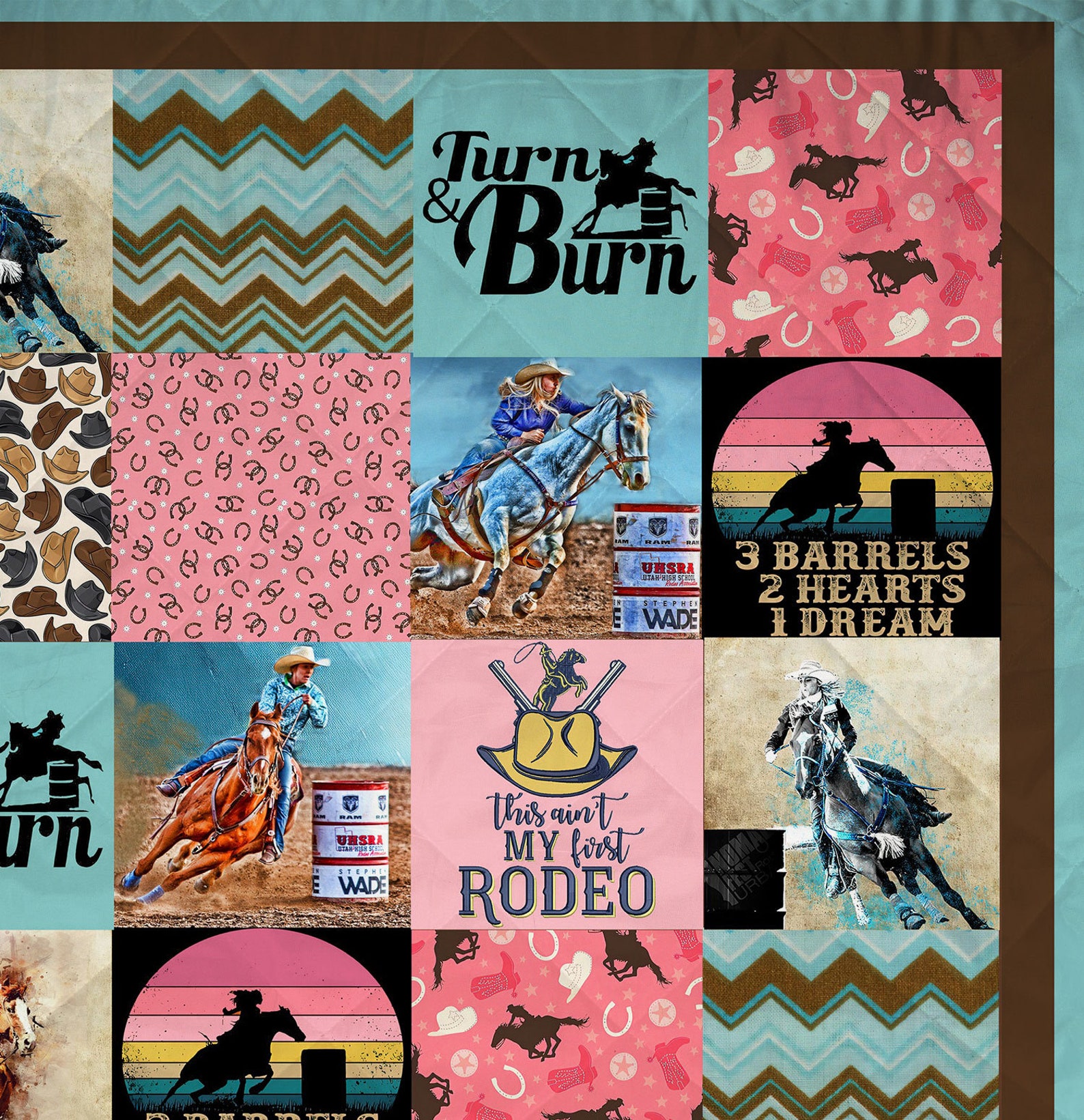 Barrel Racing Quilt Blanket, Barrel Racer Gift, Rodeo Gift, Cowgirl ...