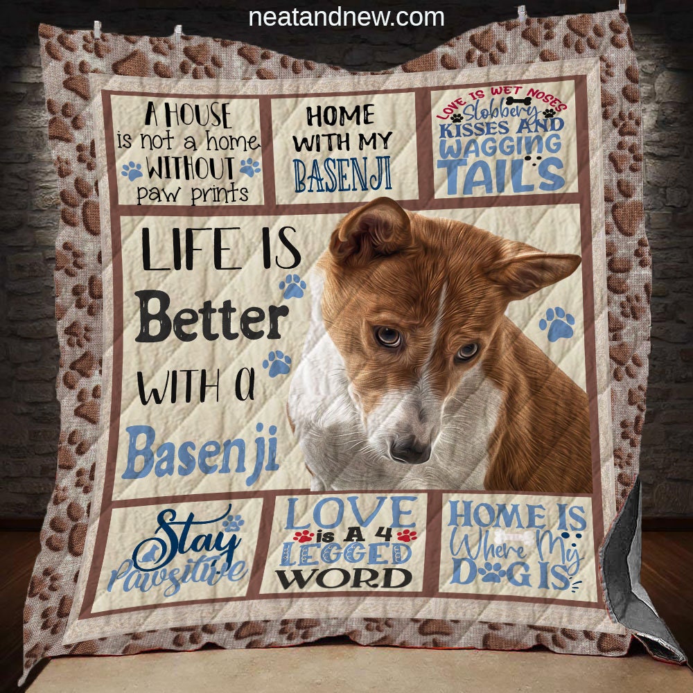 Home & Living Blankets & Throws Quilts Personalized Basenji Photo Quilt ...