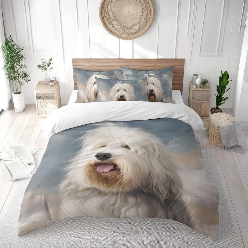 Old English Sheepdog Bedding Set, OES English Sheepdog Decor, Gift for ...