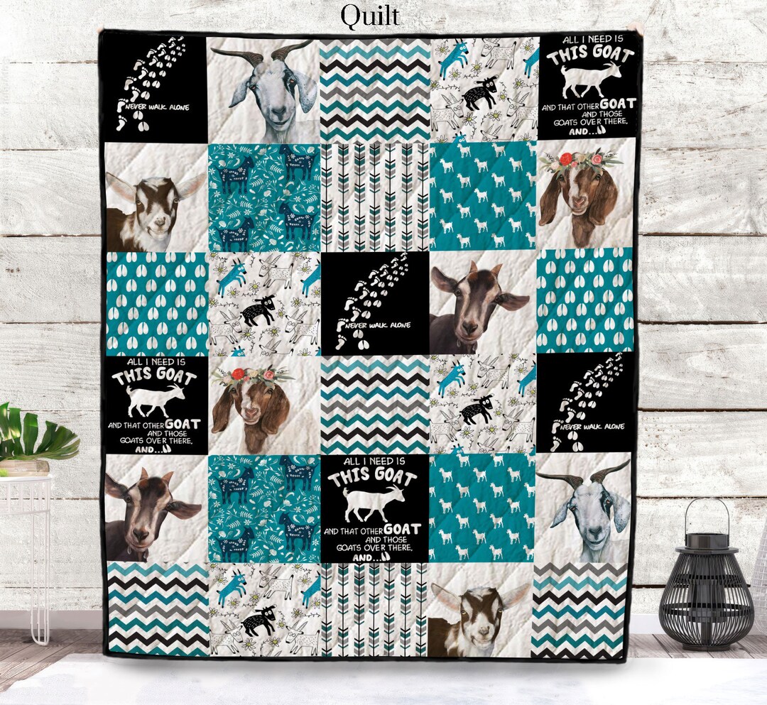 Vintage Style Goat Quilt Blanket or Wall Hanging, Gift for Goat Lover ...