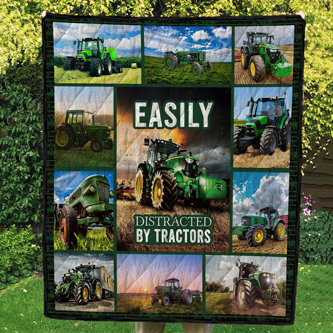 Easily Distracted by Tractors Quilt Blanket or Wall Hanging, Perfect ...