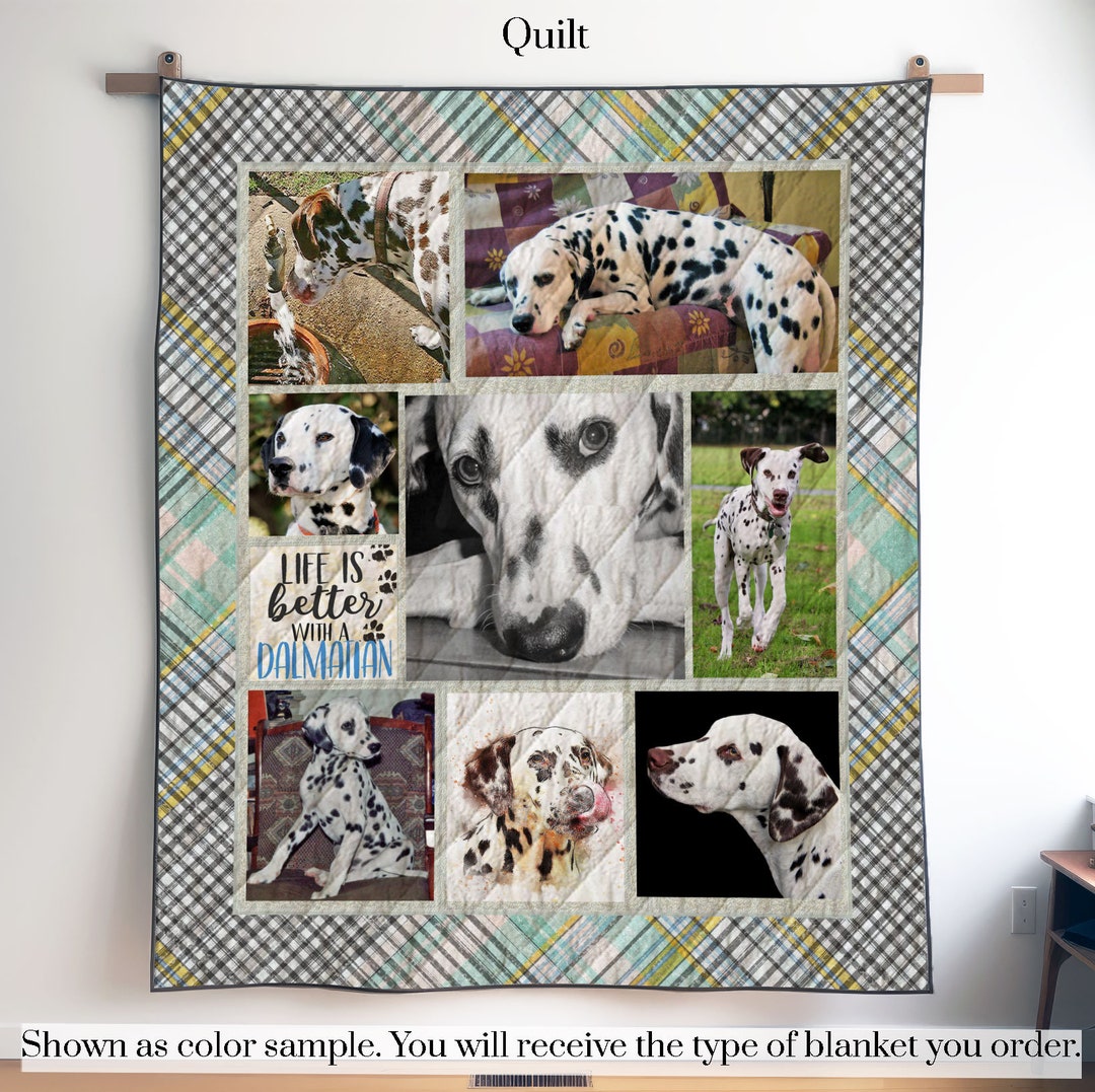 Personalized Dalmatian Photo Quilt Blanket or Wall Hanging With Your ...