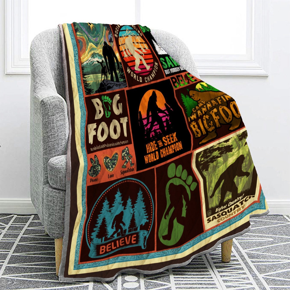 Bigfoot Quilt Blanket Sasquatch Blanket Bigfoot Gift - Etsy UK