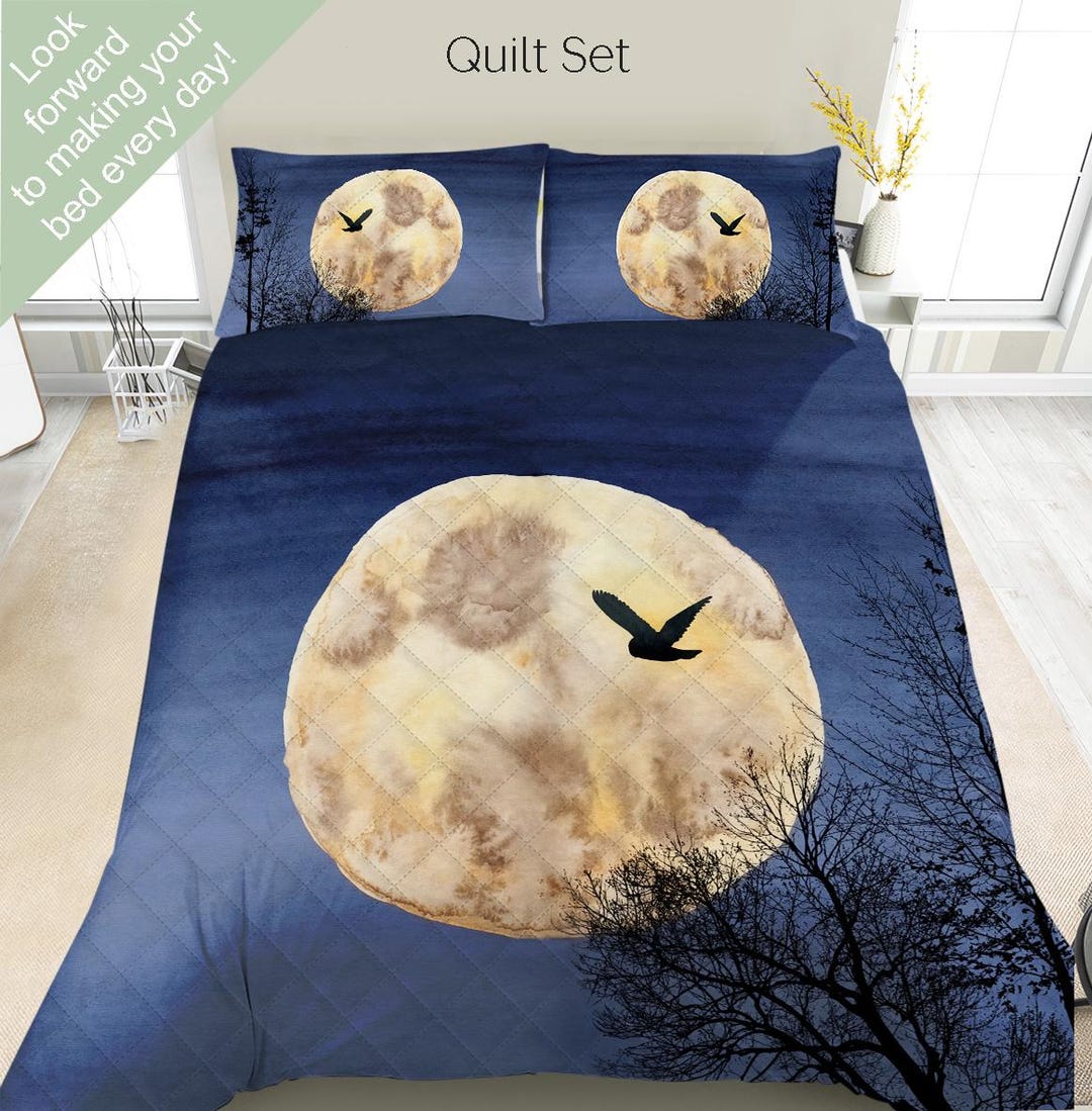 Twilight Moon Bird Trees Bedding Set Duvet Set Comforter Set or Quilt ...