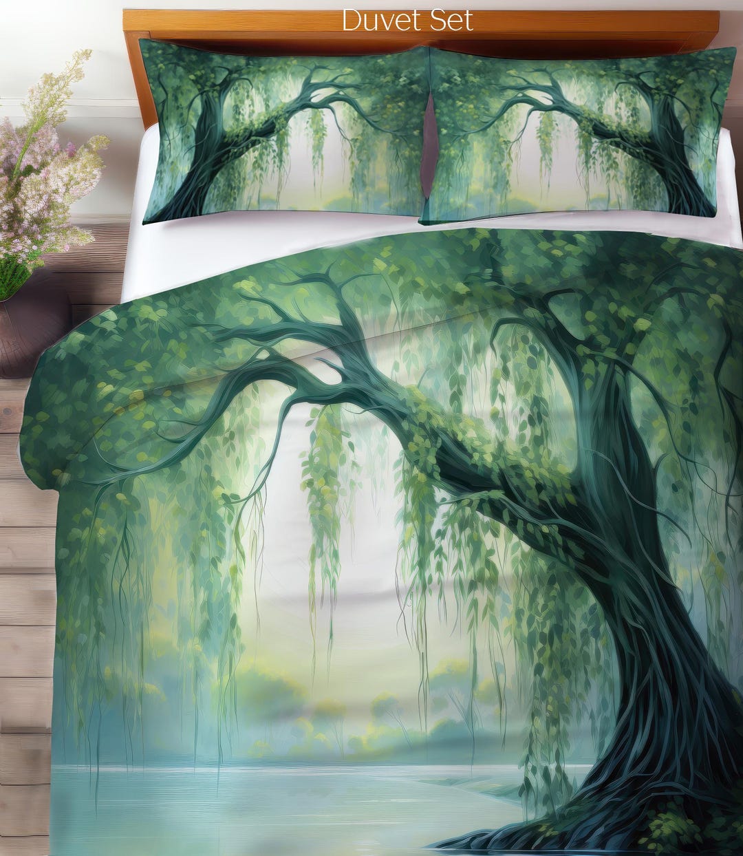 Tranquil Weeping Willow Bedding Set, Duvet Set, Comforter Set or Quilt ...