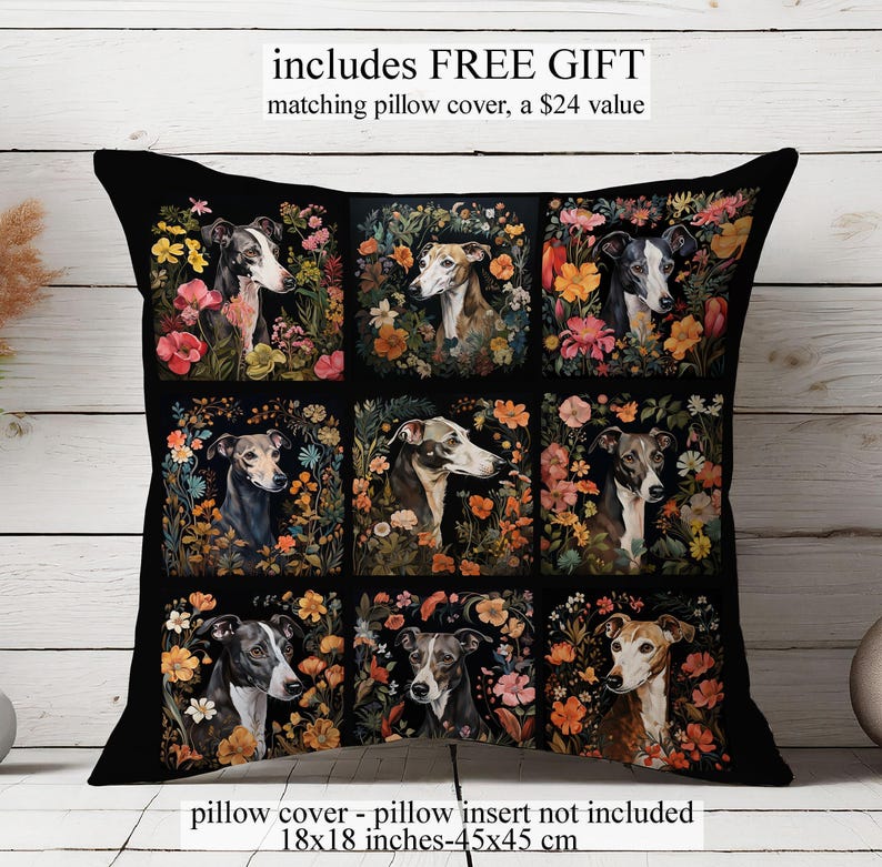 Whippet Greyhound Bedding Set, Whippet Decor, Gift for Whippet Lover ...