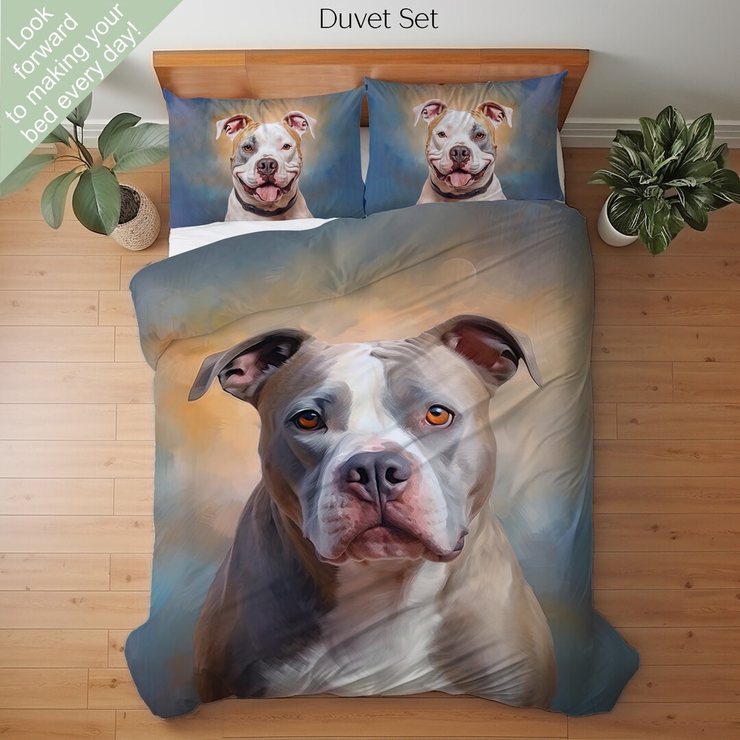 Pit Bull Bedding Set, Duvet Set, Comforter Set or Quilt Set, Pitbull ...