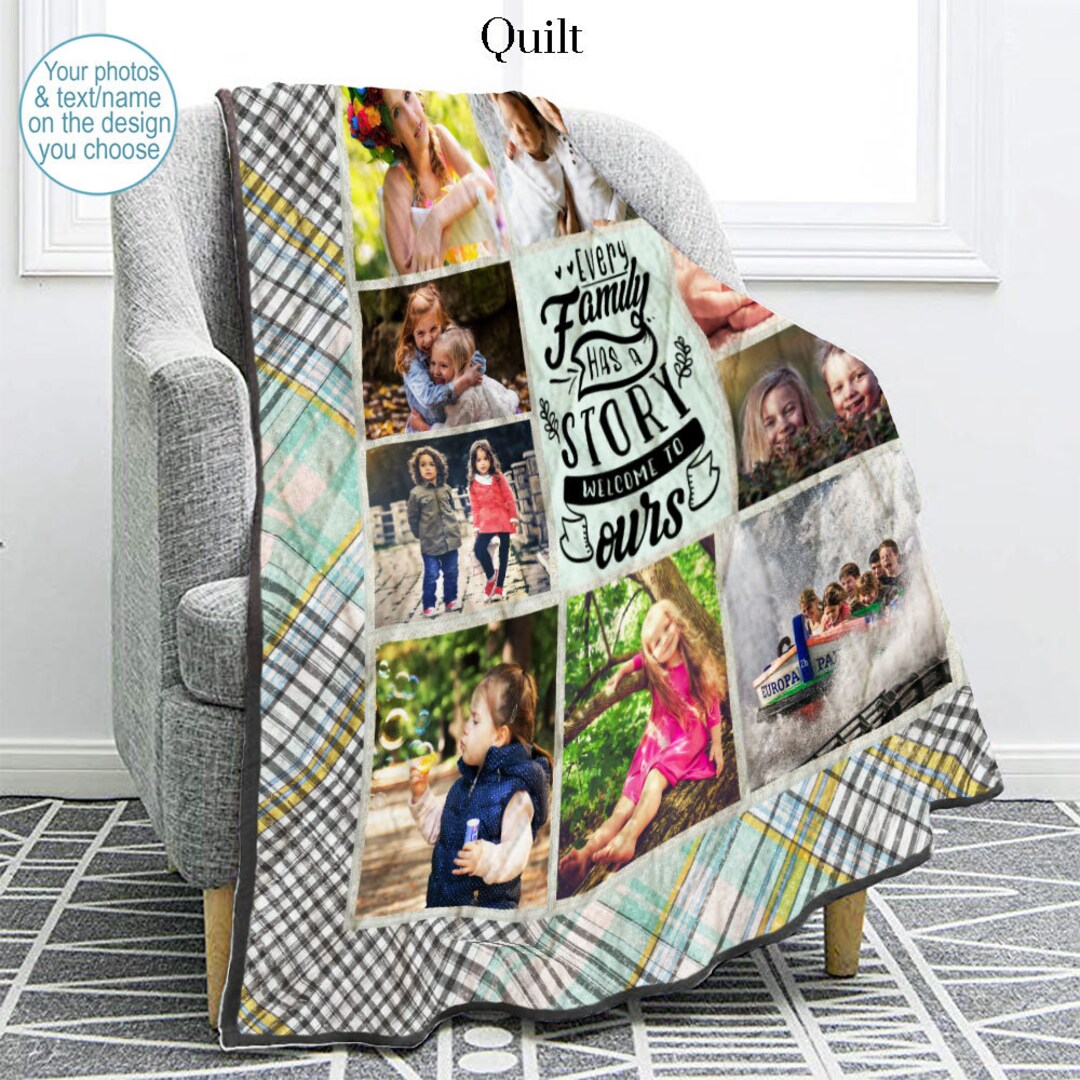 Personalized Photo Quilt Blanket or Photo Collage Wall Hanging Custom ...