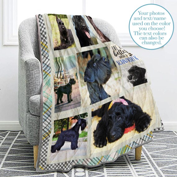Personalized Giant Schnauzer Photo Quilt Blanket | Etsy