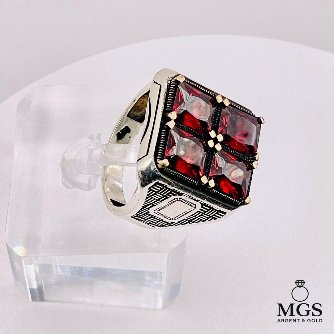 Exquisitely Crafted Red Ruby Silver Ring Exclusive Mgsstyle Design - Etsy