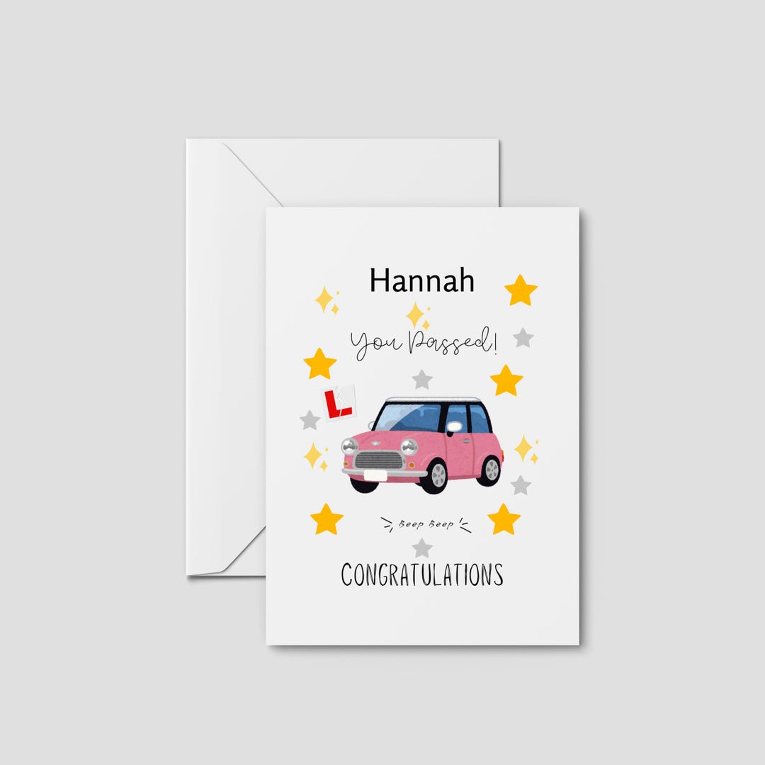 Personalised Passed Driving Test Card | Well Done Card | Driving Test ...