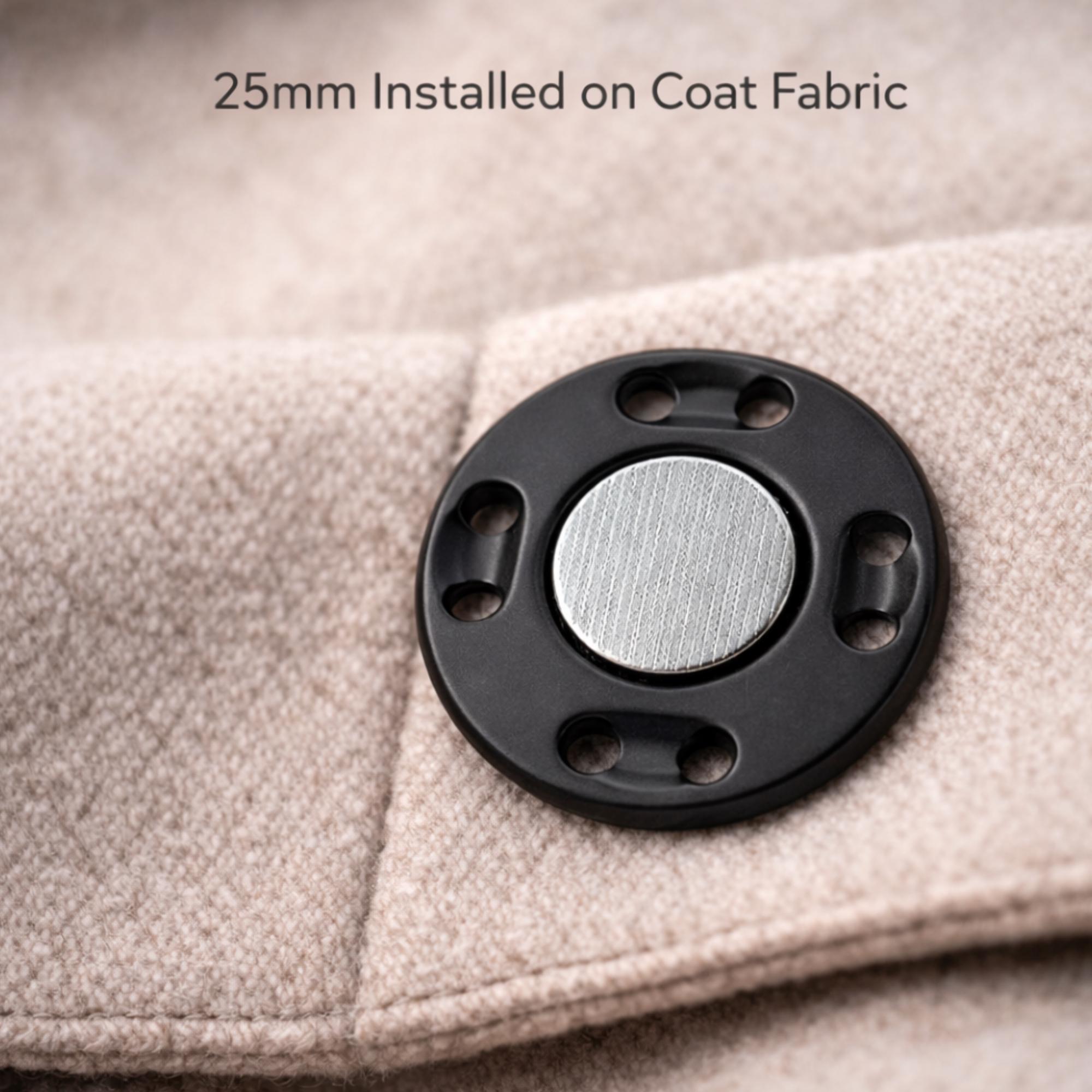 5 Pairs Sew on Magnetic Snap Buttons – 12.5mm 20mm 25mm Matte Metal ...