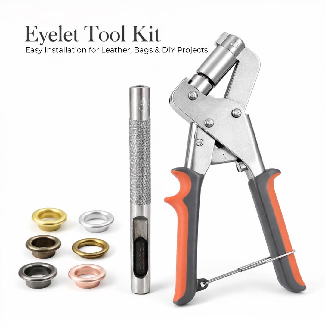 Eyelet Tool Kit Grommet Setter With Pliers for Leather Craft 100 Sets ...