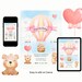 Editable Hot Air Balloon Birthday Invitation Pink Template - Etsy