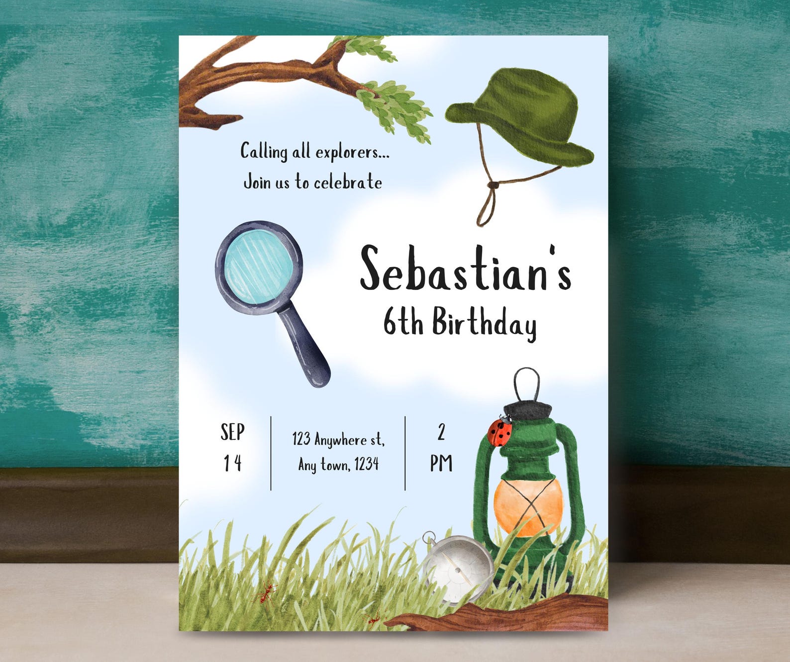 Explorer Themed Birthday Invitation, Forest, Scouts, Survival, Digital ...