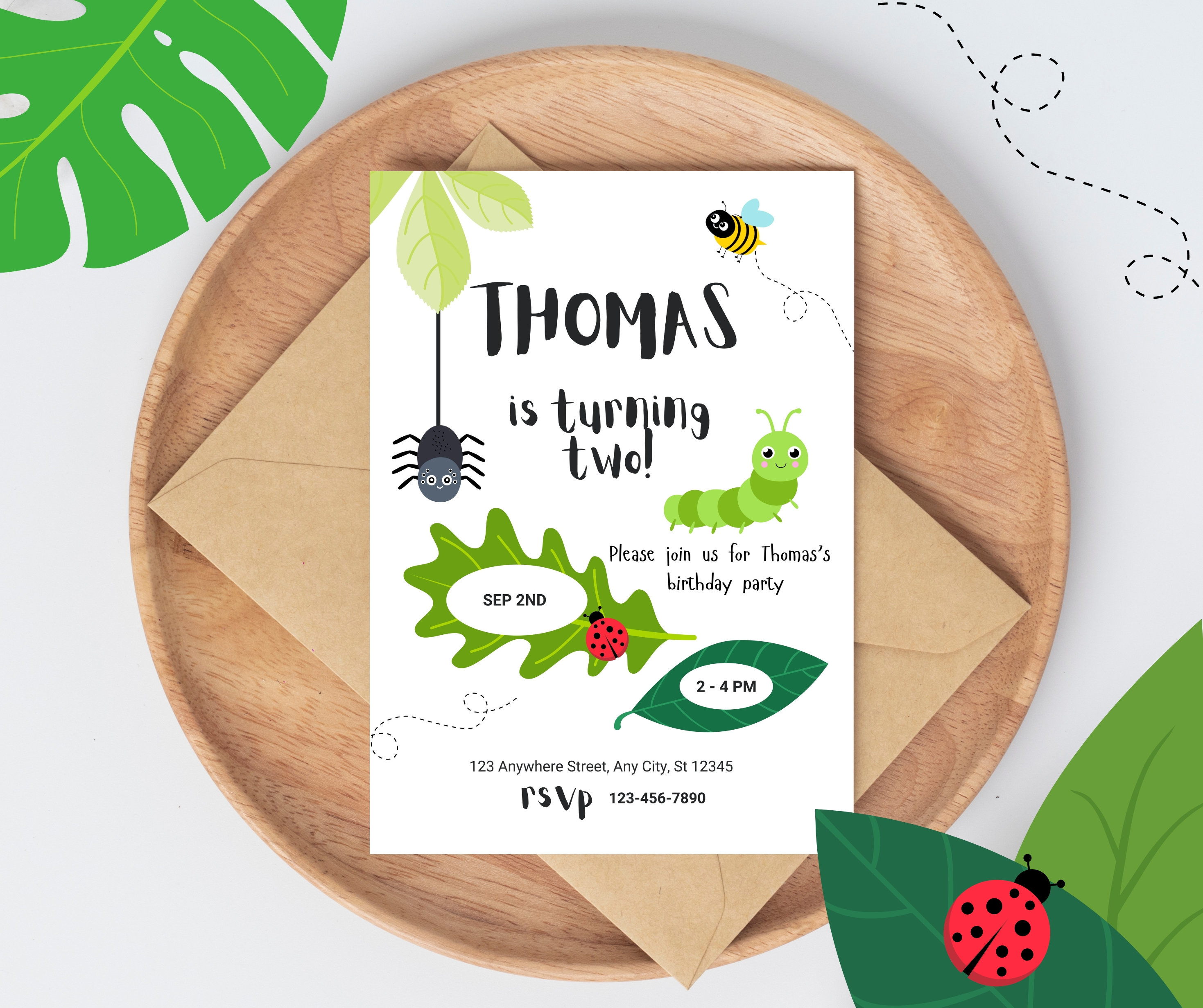Editable Bug Birthday Invitation, Insects, Nature Themed, Digital ...