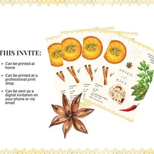 Curry Dinner Party Birthday Invitation: Asian Food Theme (digital ...