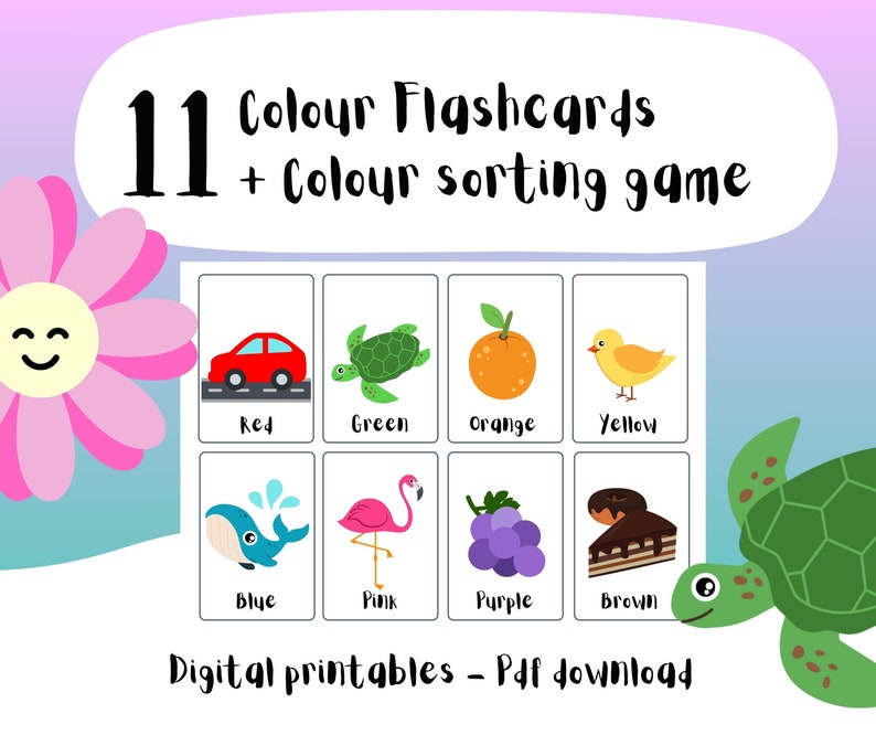 Children's Colour Flashcards, Printable, Colour Sorting Activity - Etsy UK