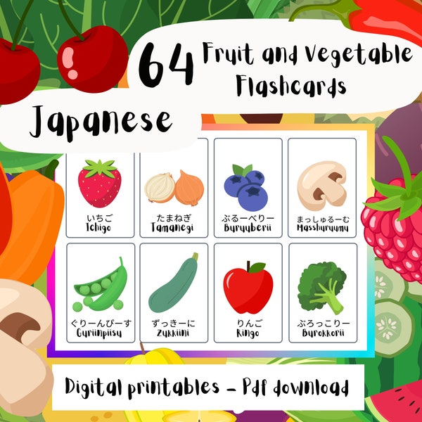 Fruit and Vegetable Flashcards - Etsy Australia