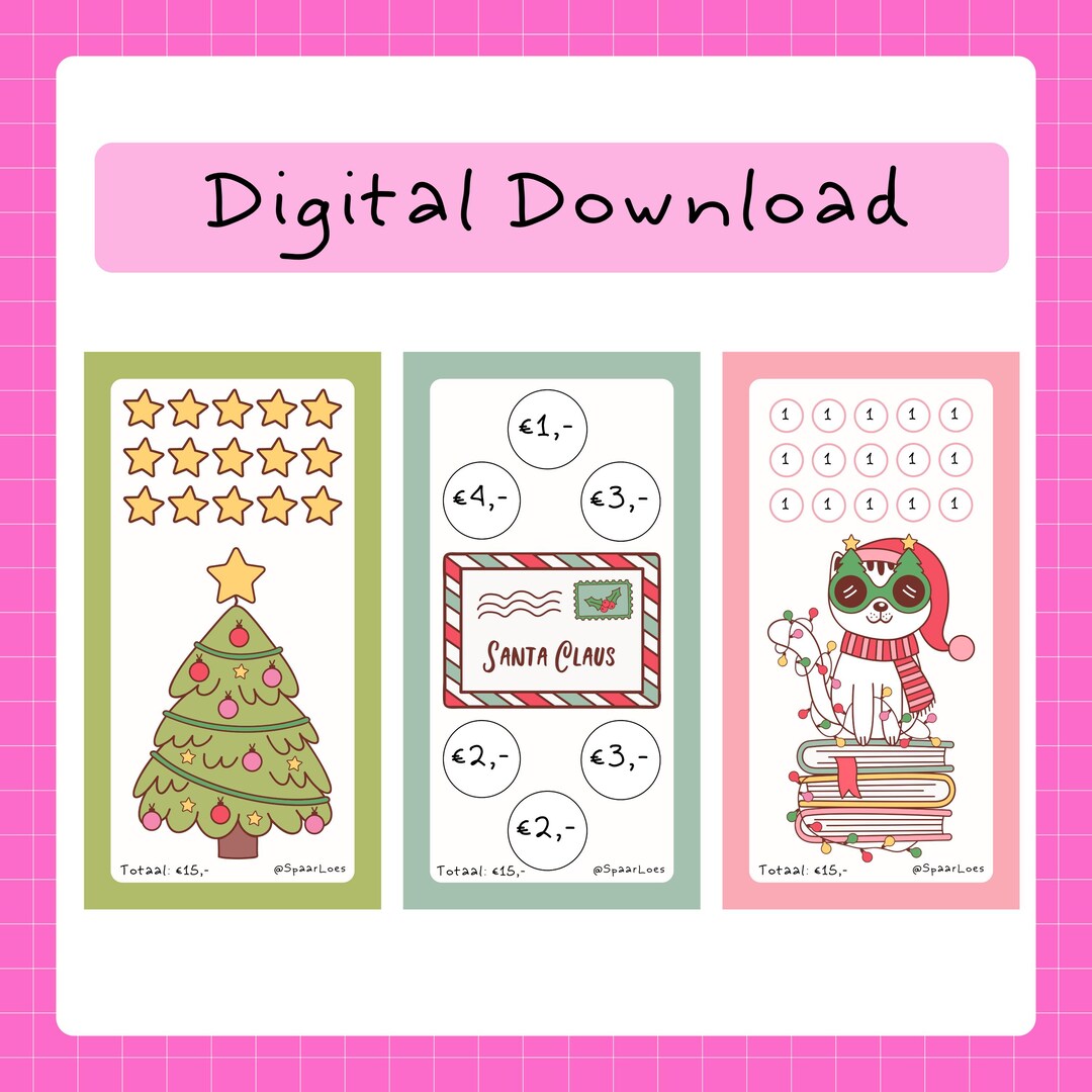 Cute Christmas Cash Stuffing Challenges - Etsy