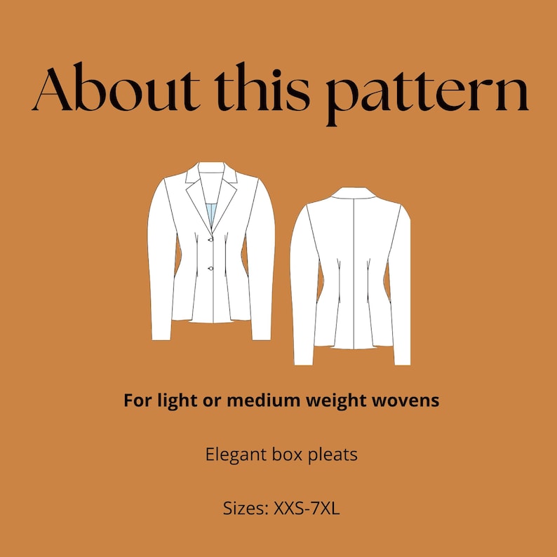Womens Blazer Sewing Pattern | Fitted Jacket Pattern | Pattern ...