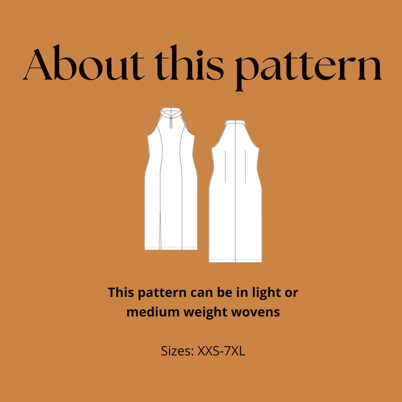 Sleeveless Fitted Dress Sewing Pattern | High Neck Dress | Pattern ...