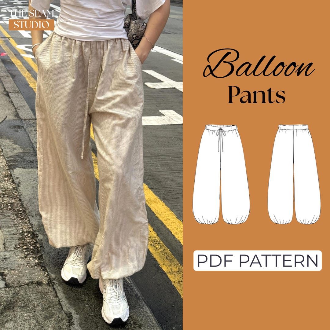 Balloon Pants Sewing Pattern | Wide Leg Pants Pattern | Easy Beginner ...