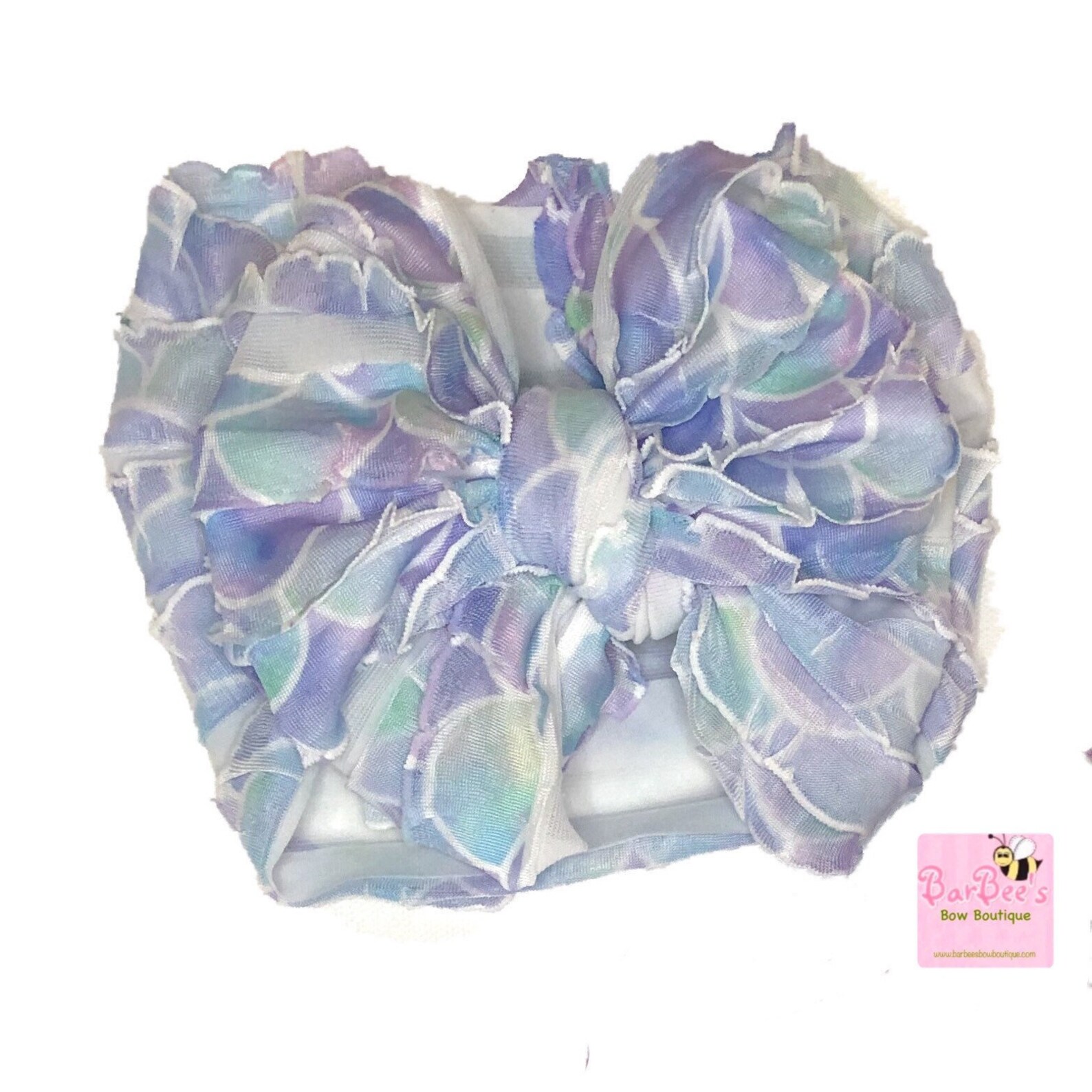 Mermaid Ruffle Bow Head Wrap Baby Girl Messy Bow Ruffle Hair - Etsy