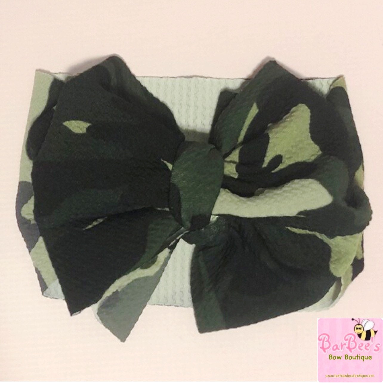 Pink Camo Hair Bow Clip Art
