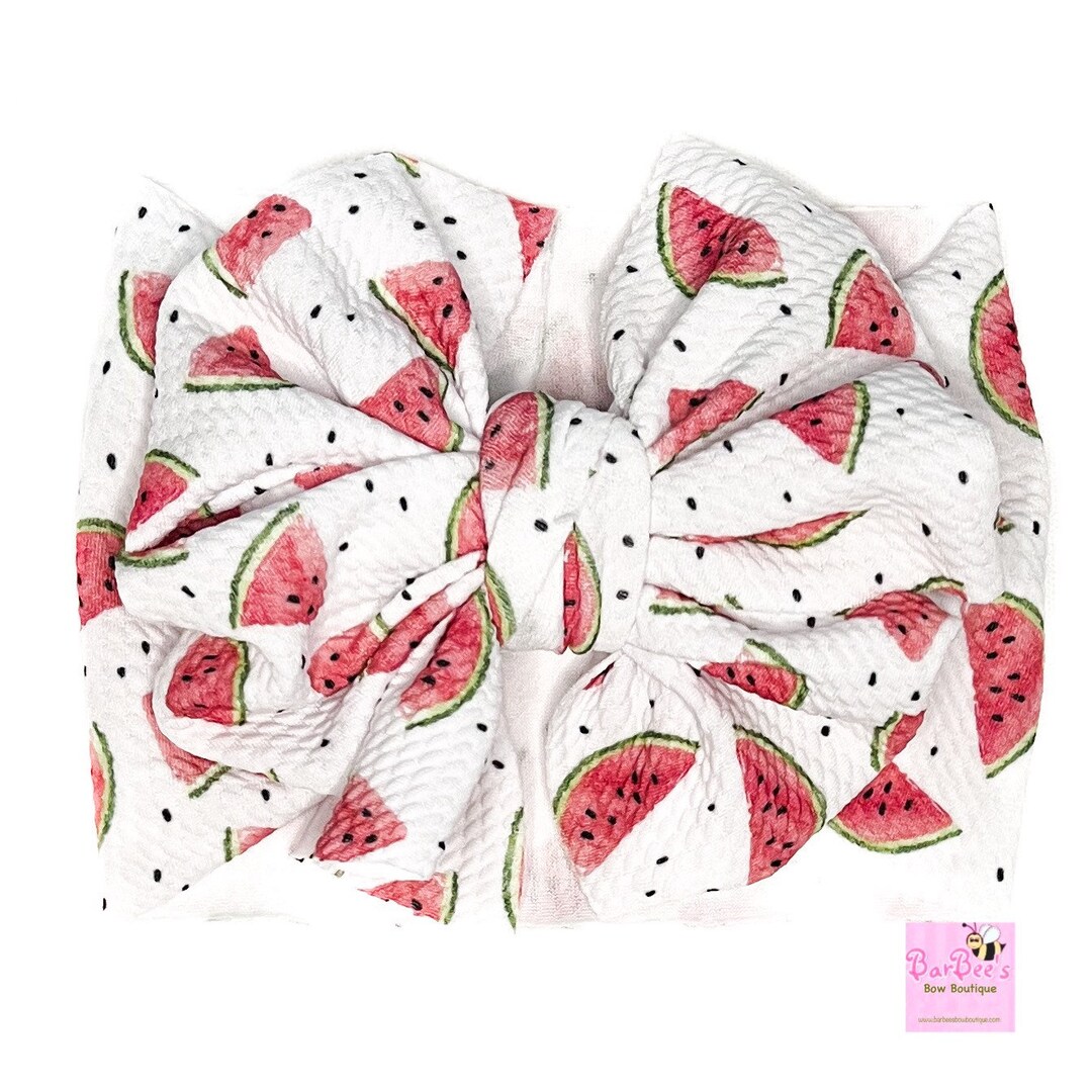 Watermelon Head Wrap, Watermelon Bow Headband, Baby Head Wrap, Newborn ...