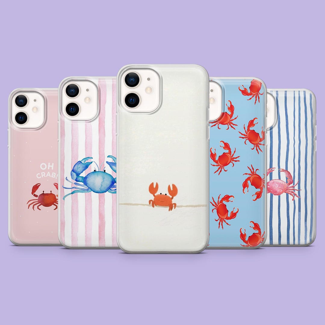 Crab Phone Case Sealife Ocean Fish Cover for iPhone 16 Pro, 15, 14, 13 ...