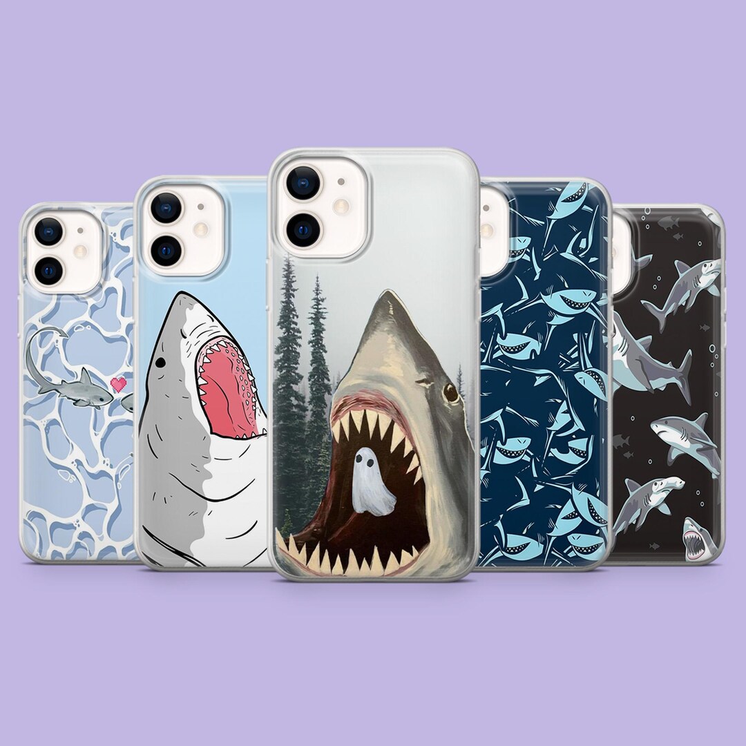 Shark Phone Case Ocean Scary Fish Cute Collage Cover for iPhone 16 Pro ...