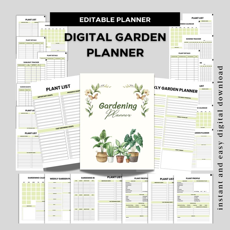 Digital Garden Planner | Hyperlinked Goodnotes and iPad Planner | Seed ...