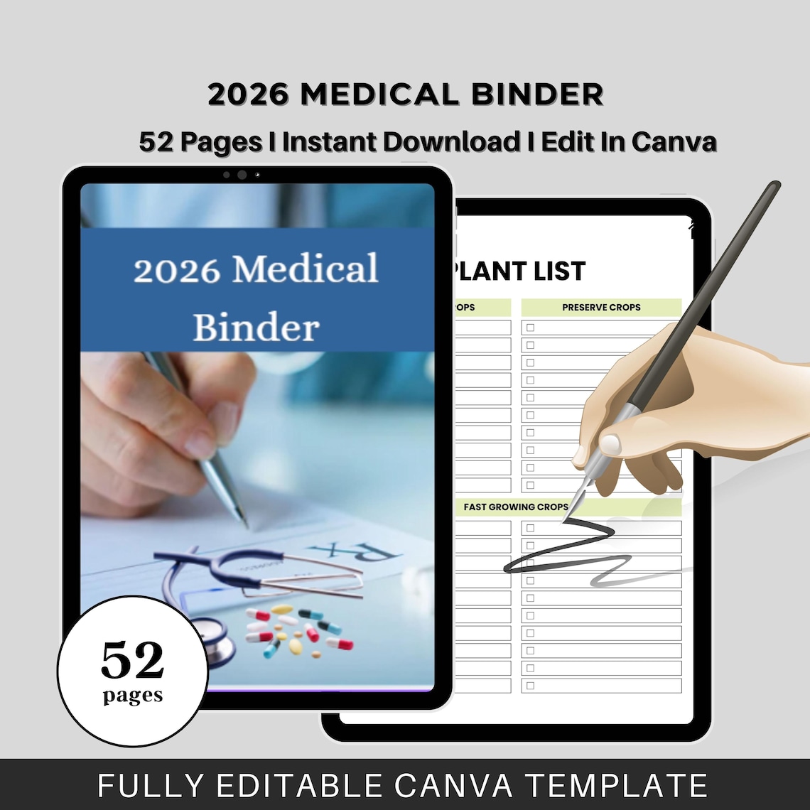 2026 Medical Binder & Health Planner | Symptom Tracker, Medication Log ...