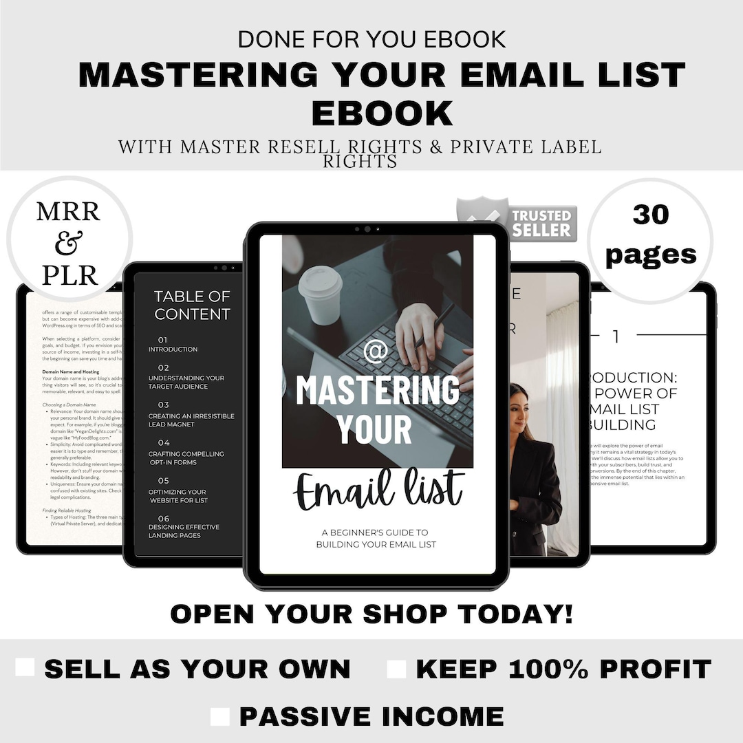 Email List Building PLR Ebook | Canva Editable Template, Email ...