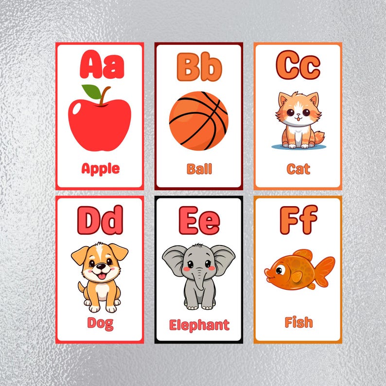 ABC Flash Cards: Kids Printable Alphabet With Suits (digital Download ...