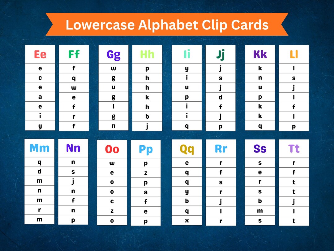 Lowercase Alphabets Clip Cards, Task Box Letters, Letters Preschool ...