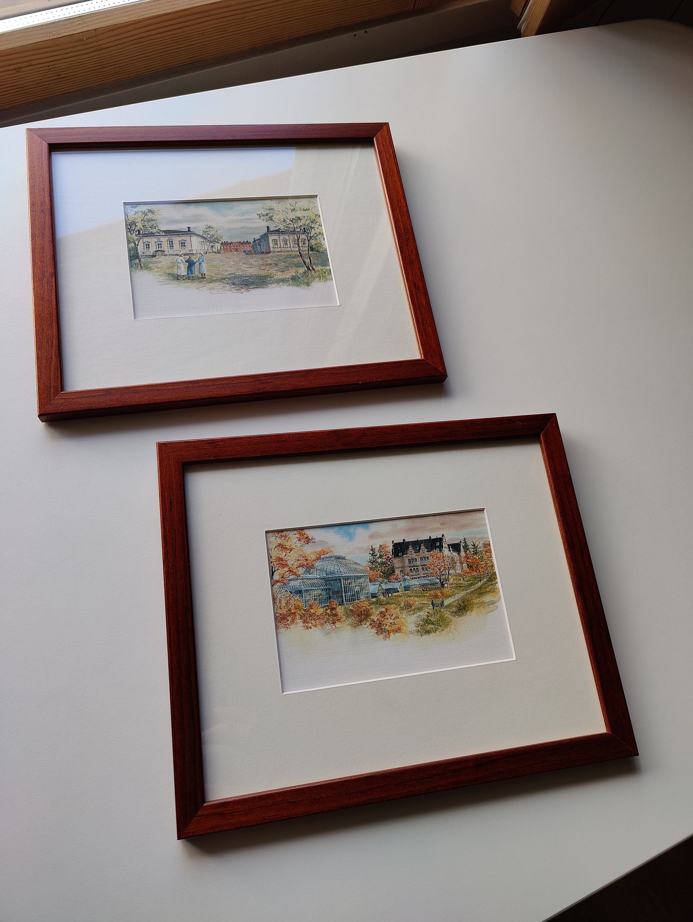 Set of Two Vintage Finnish Landscape Watercolor Prints in Original ...