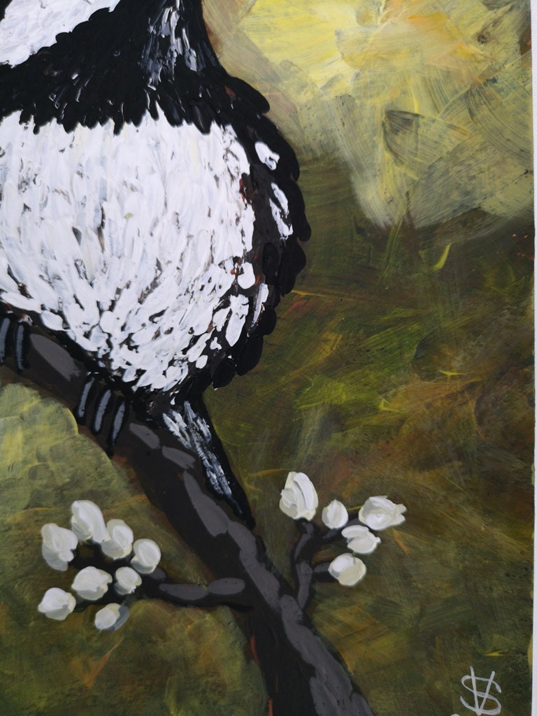 Sparrow, Abstract Art, Modern Acrylic Bird Painting Made on A4 Size ...